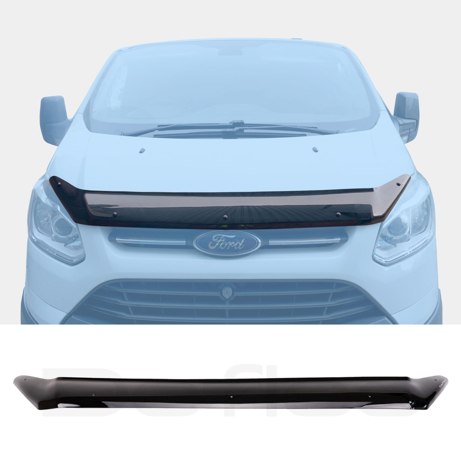 Ford Transit Custom 2012-2017 Deflec Bonnet Deflector – Gloss Black ...